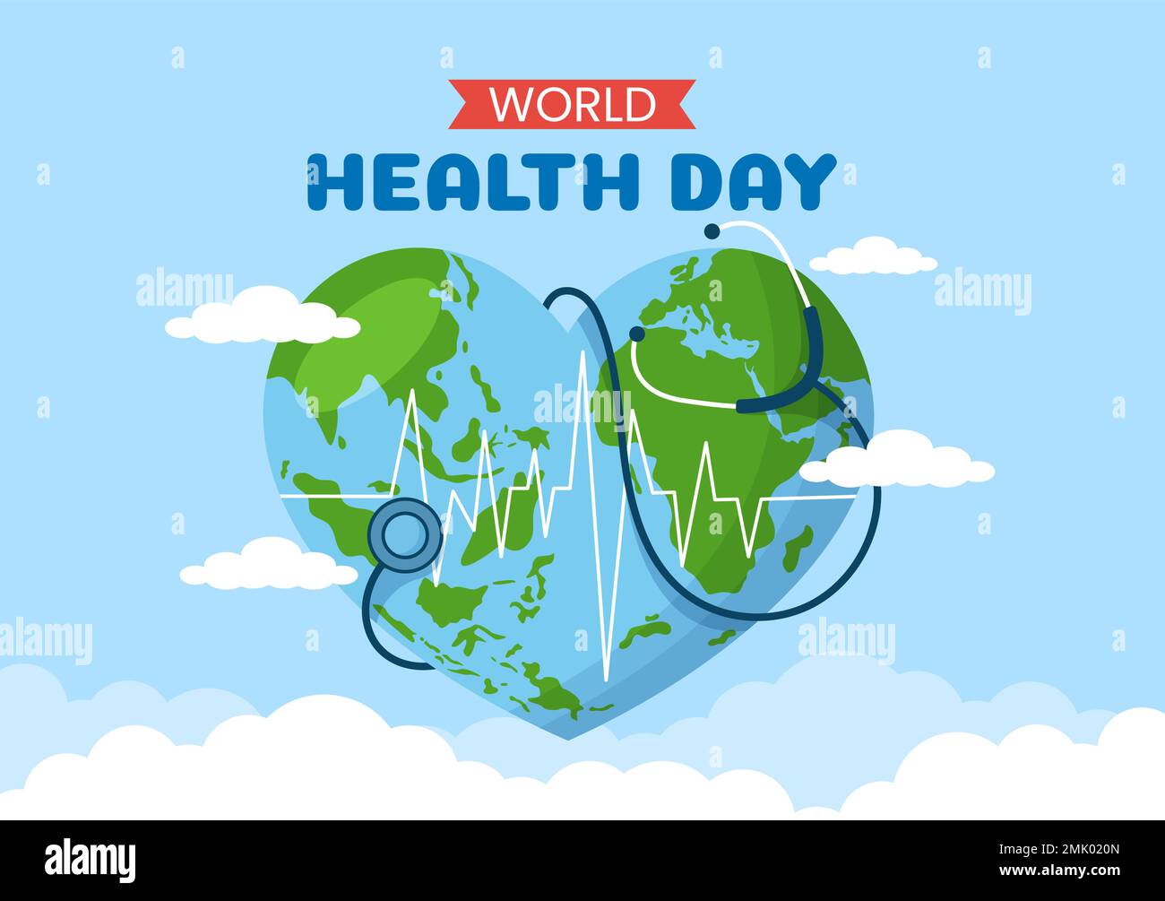 World Health Day on April 7th Illustration with Earth and HealthCare ...