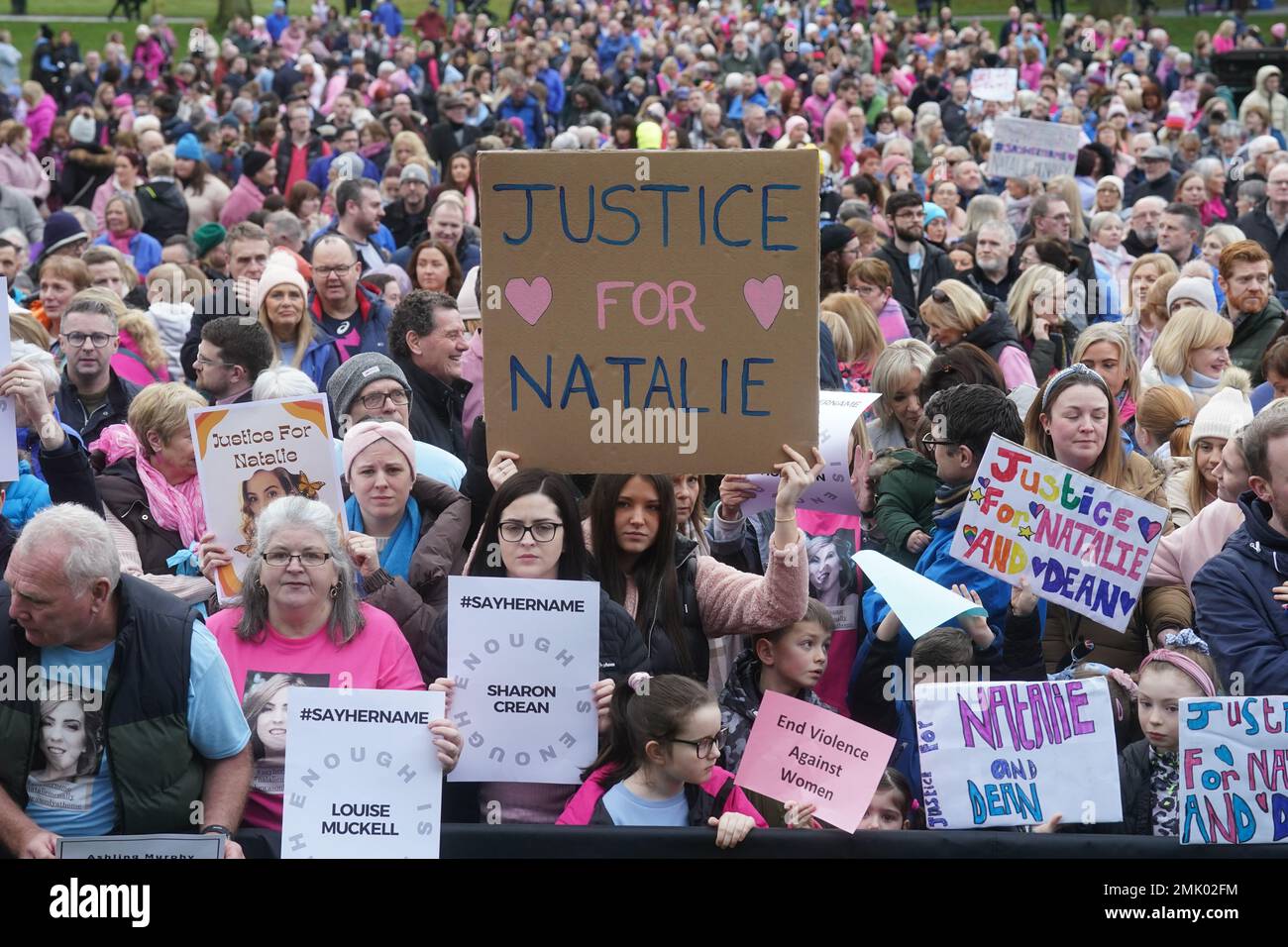 People at a vigil at Lurgan Park in Lurgan, Co Armagh in memory of ...
