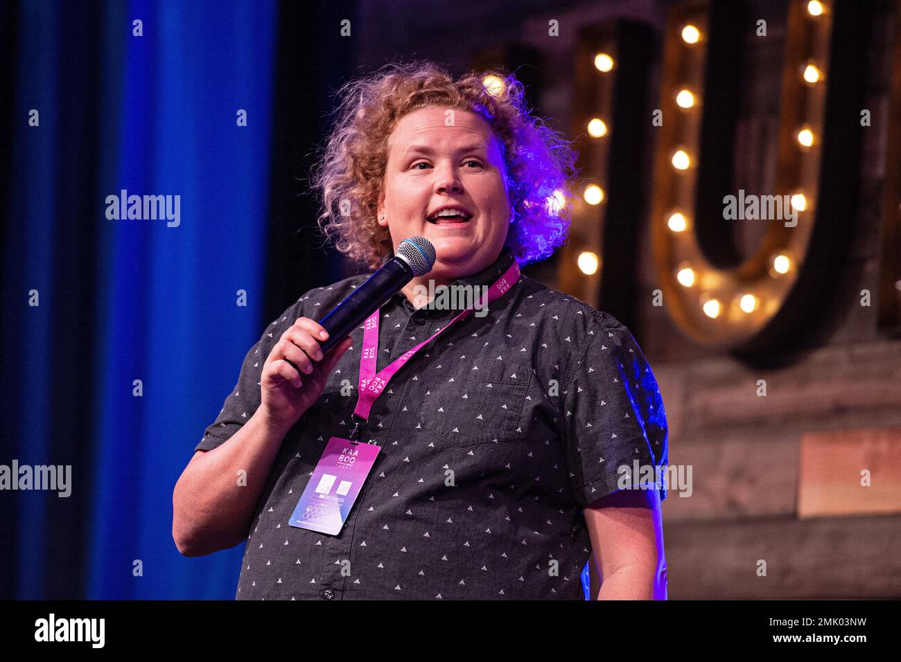 Comedian Fortune Feimster performs on stage at KAABOO Texas at AT&T ...
