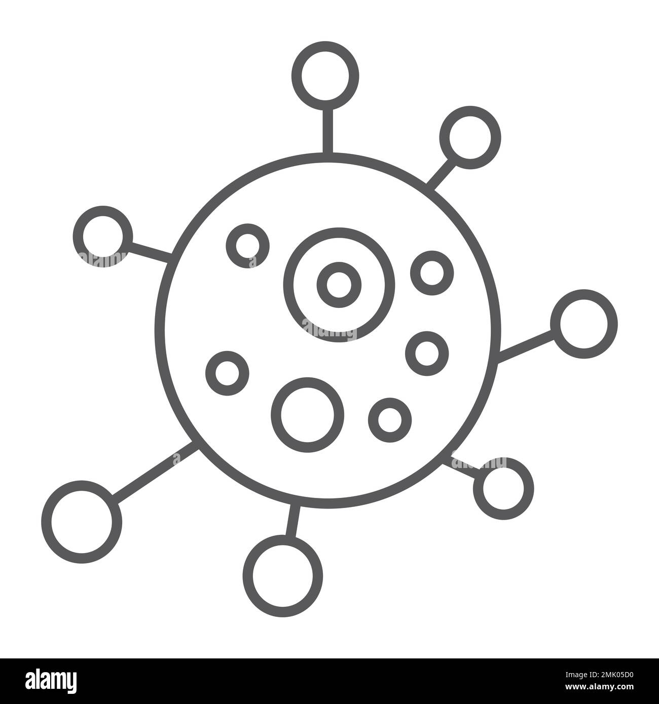 Virus thin line icon, bacterium and biology, microbe sign, vector ...