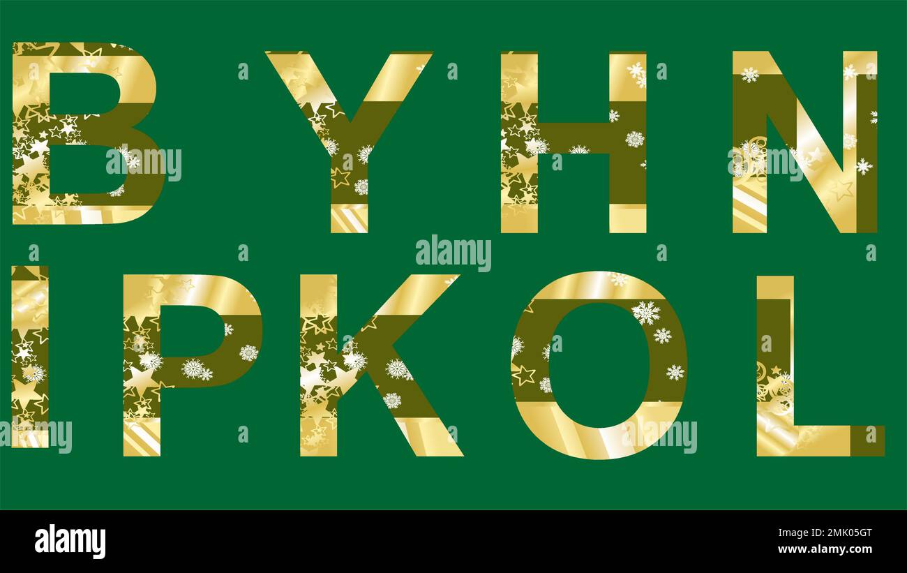 christmas golden letters alphabet set pack illustration in vector ...