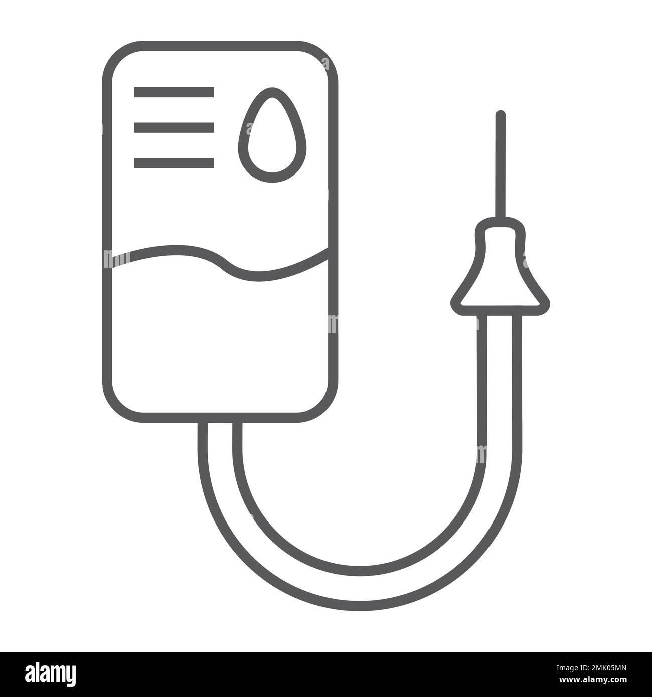 Blood pack thin line icon, medicine and donation, blood bag sign ...