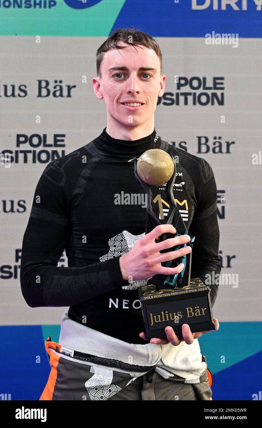 1/28/2023 - Jake Hughes, NEOM McLaren Formula E Team, with his Julius ...