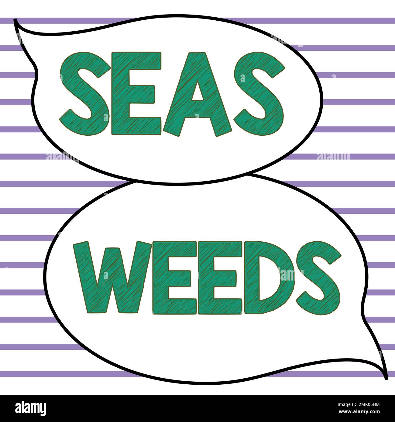 Hand writing sign Sea Weeds. Word for Large algae growing in the sea or ...