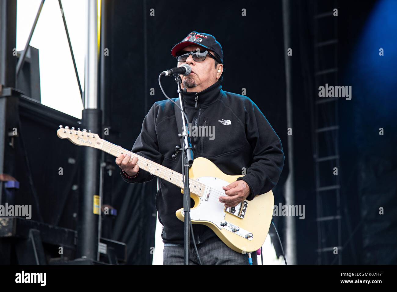 Cesar Rosas of Los Lobos seen at KAABOO Texas at AT&T Stadium on Friday ...