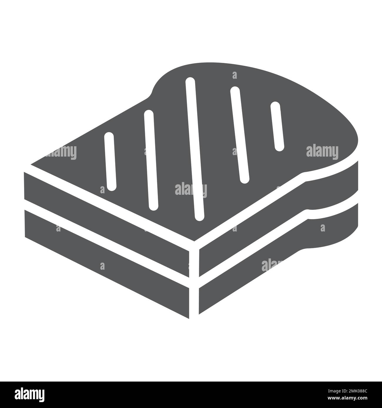 Sandwich glyph icon, food and bread, fast food sign, vector graphics, a ...