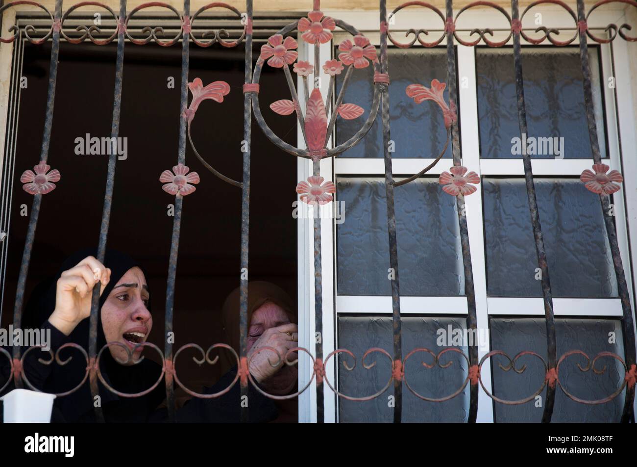 Relatives mourn the death of 24-year-old Palestinian Abdullah Abed al ...