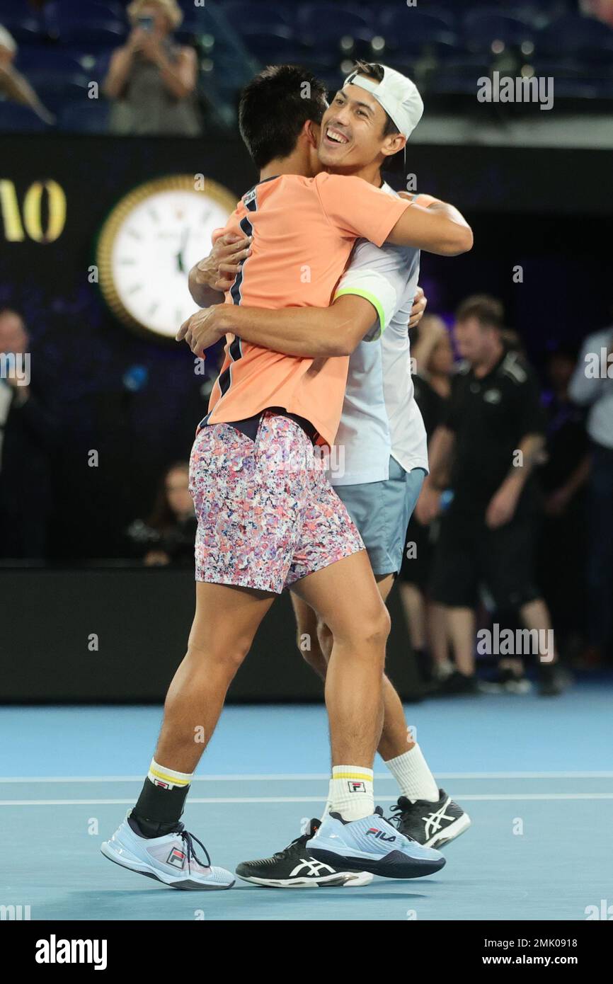 Melbourne, Australia. 28th Jan, 2023. Rinky Hijikata and Jason Kubler ...
