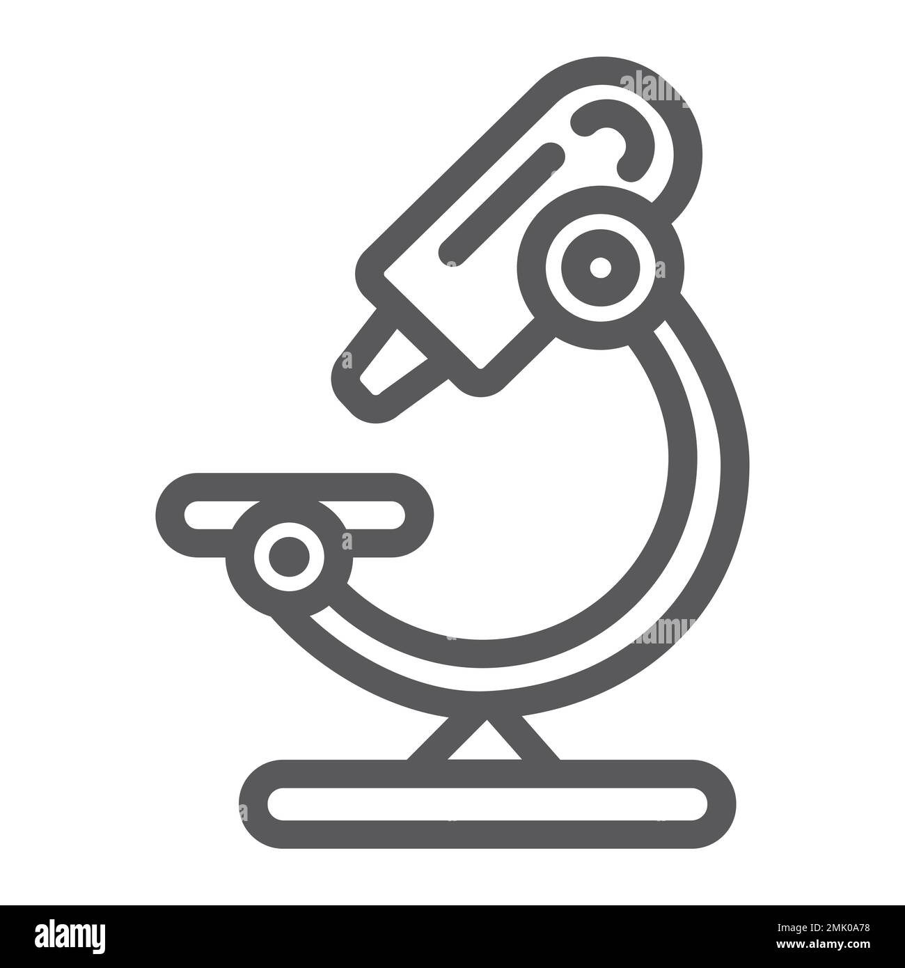 Microscope line icon, science and lab, lens sign, vector graphics, a ...