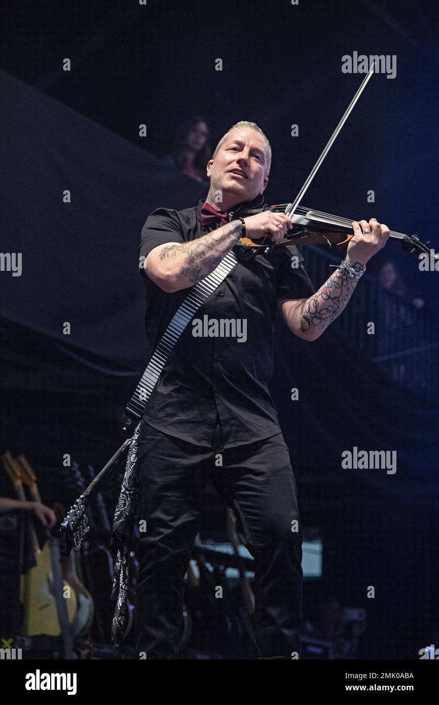 Ryan Delahoussaye of Blue October seen at KAABOO Texas at AT&T Stadium ...