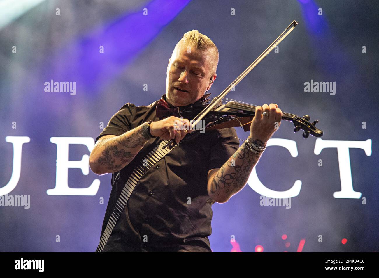 Ryan Delahoussaye of Blue October seen at KAABOO Texas at AT&T Stadium ...