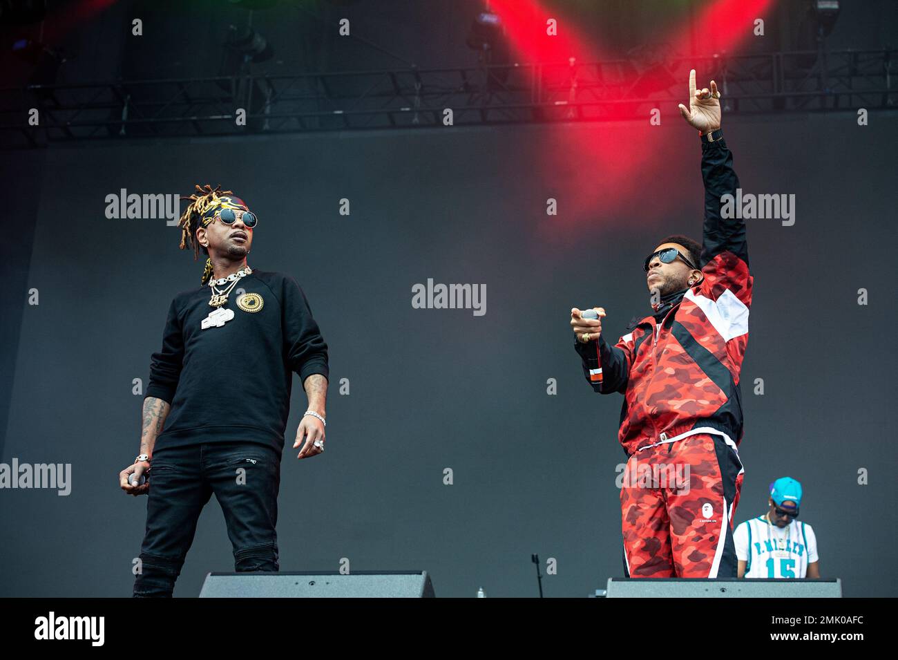 Lil Fate, left, and Ludacris seen at KAABOO Texas at AT&T Stadium on ...