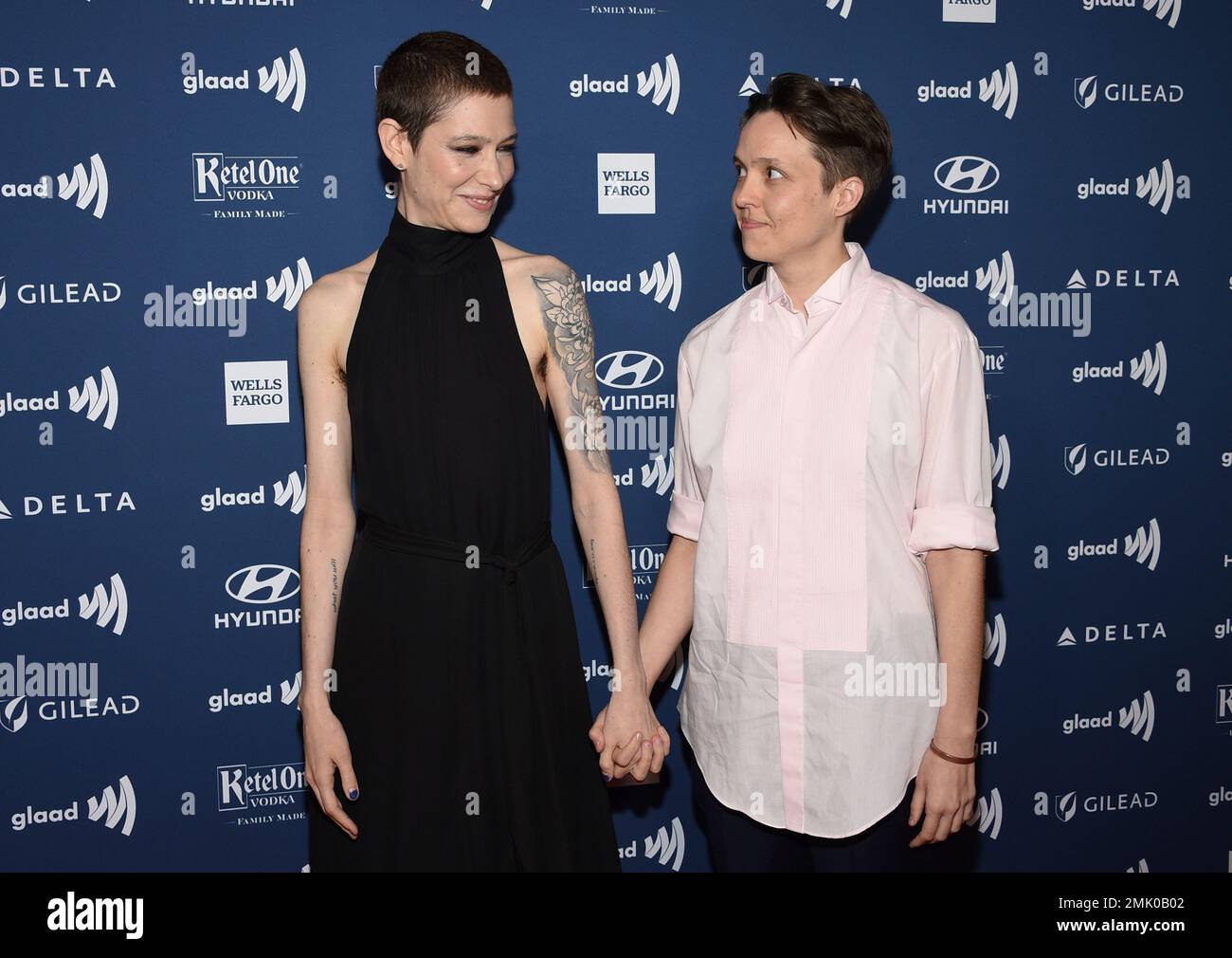 Actor Asia Kate Dillon, left, and Corinne Donly attend the 30th annual ...