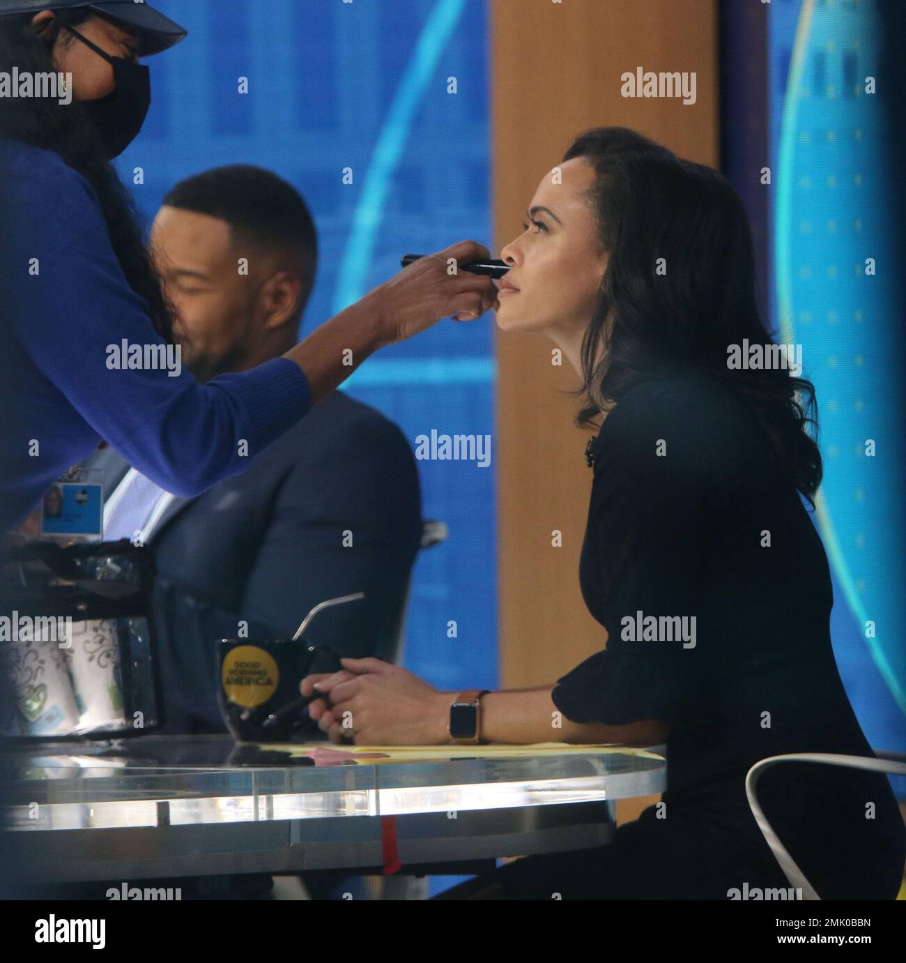 ‘Good Morning America’ cast seen on set. -PICTURED: Linsey Davis ...