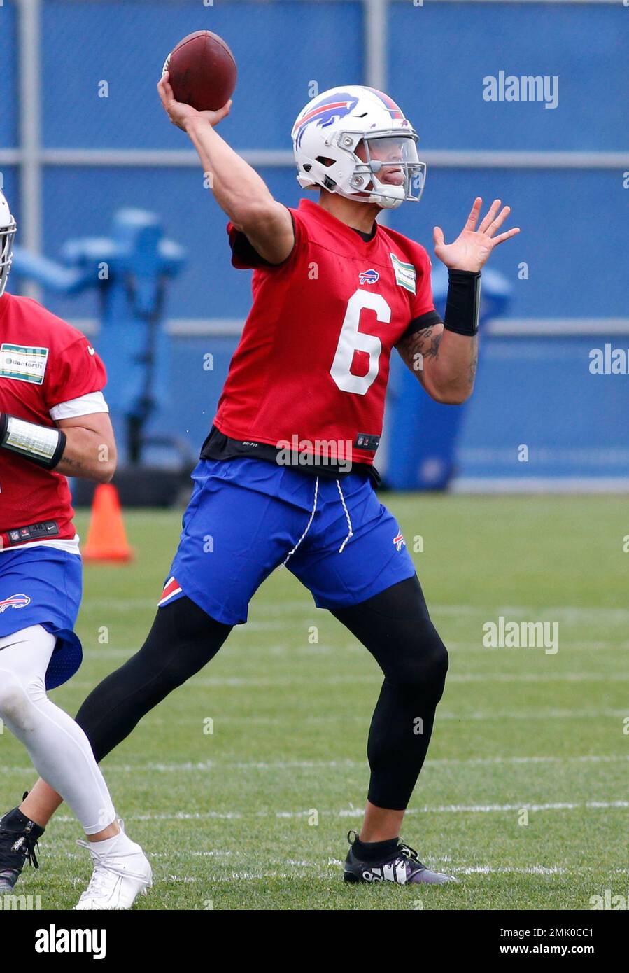 Buffalo Bills quarterback Tyree Jackson (6) throws a pass during an NFL ...