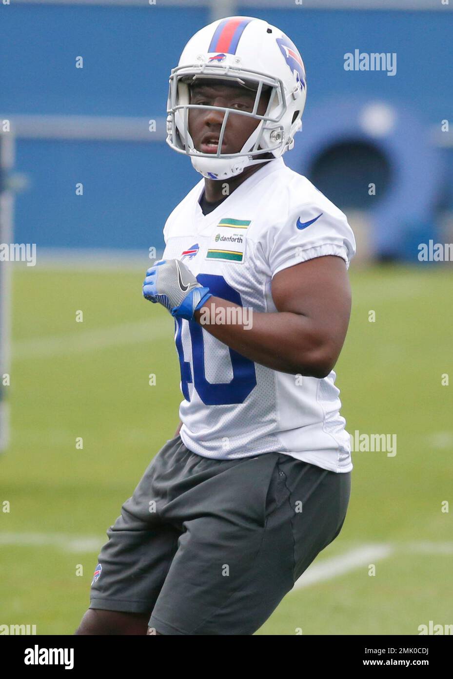 Buffalo Bills running back Devin Singletary (40) practices during an ...