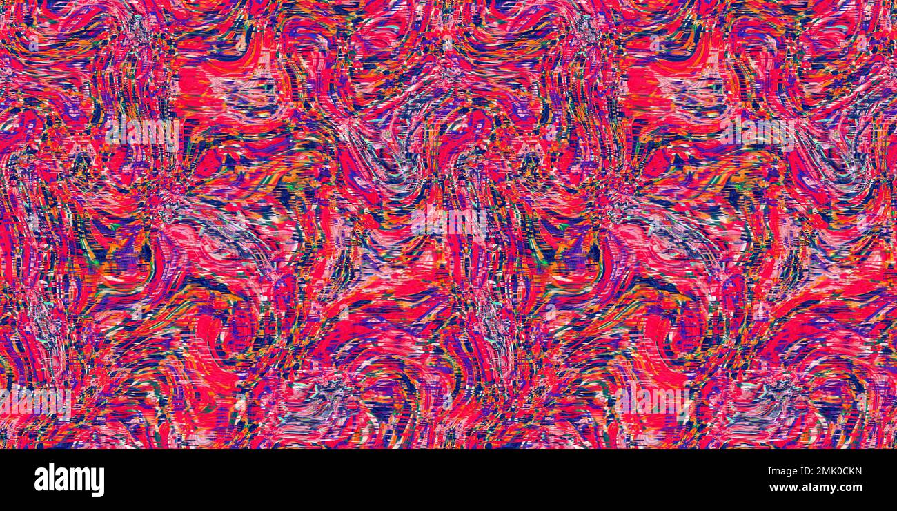 Vibrant pink distortion border. Bright colorful kitsch banner for fluid ...