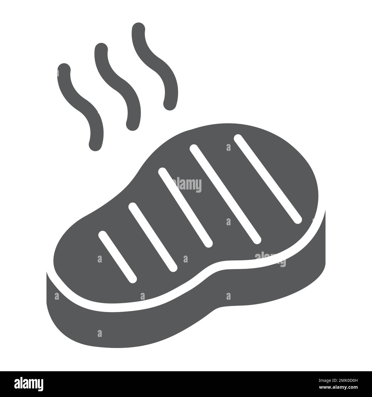 Steak glyph icon, food and meal, meat sign, vector graphics, a solid ...