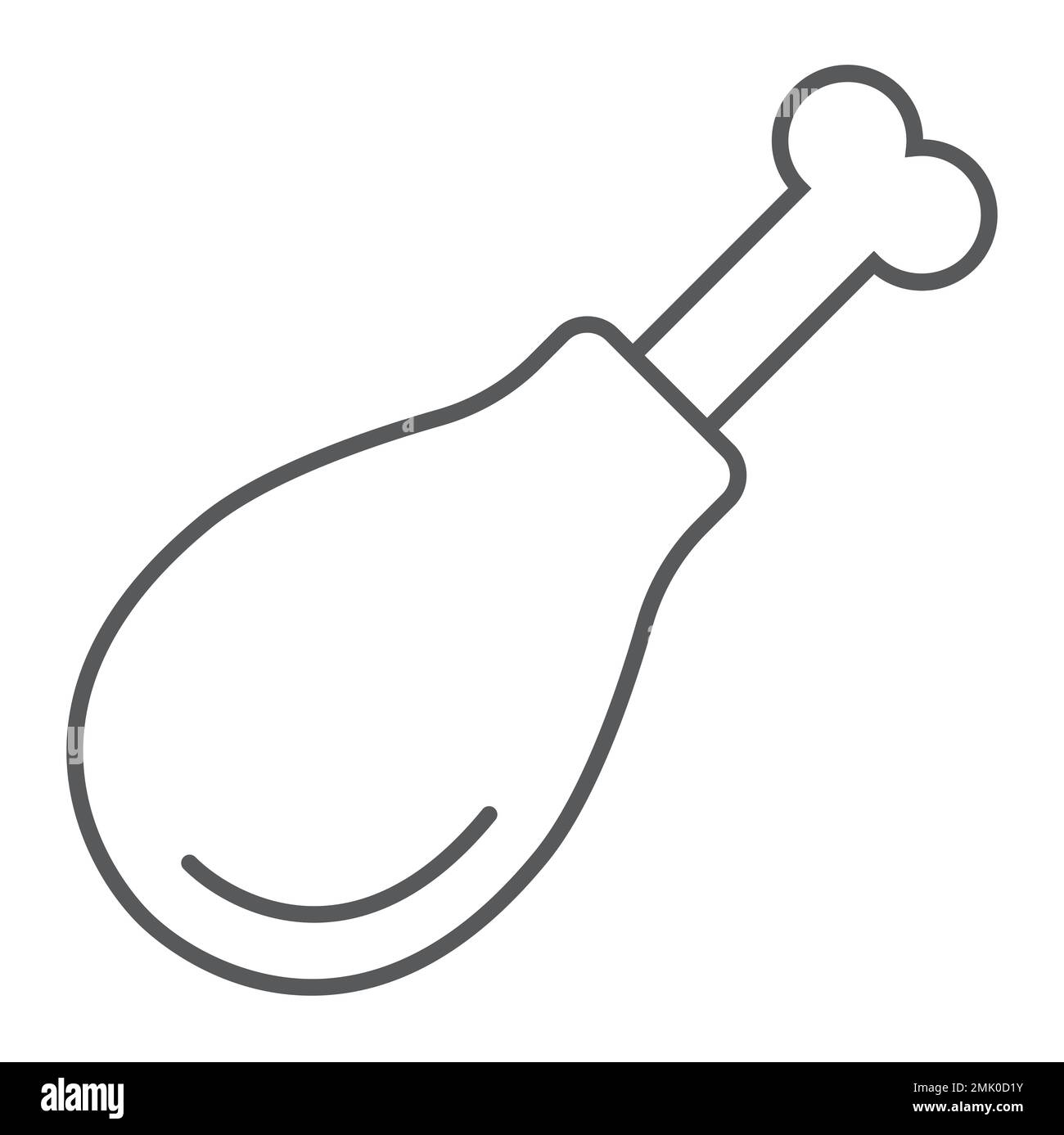 Chicken leg thin line icon, food and poultry, turkey leg sign, vector ...