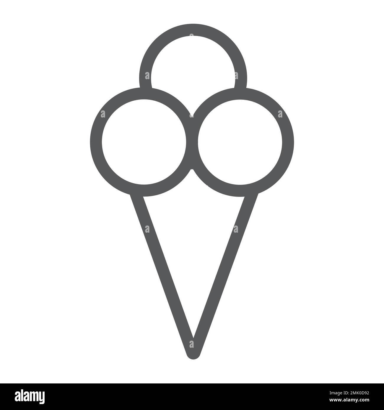 Ice-cream line icon, food and cold, dessert sign, vector graphics, a ...