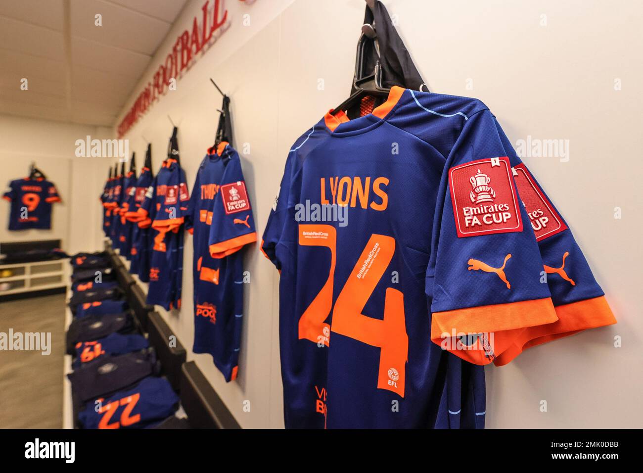 Southampton, UK. 28th Jan, 2023. Andy Lyons #24 of Blackpool shirt in ...