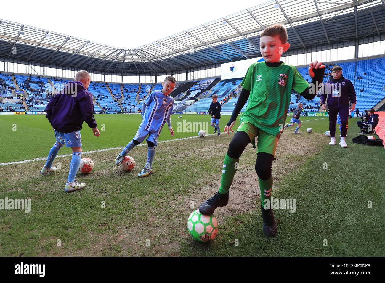 Coventry City mascots playing football before the Sky Bet Championship ...