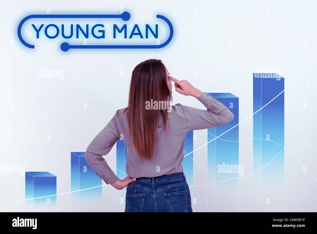 Sign displaying Young Man. Business showcase a man who is not far ...