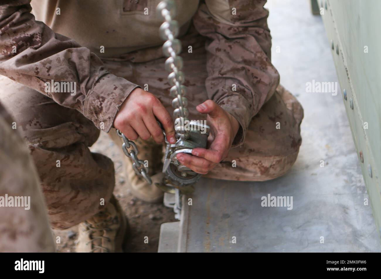 U.S. Marine Corps Lance Cpl. Harbin Dilley, a logistics embarkation ...