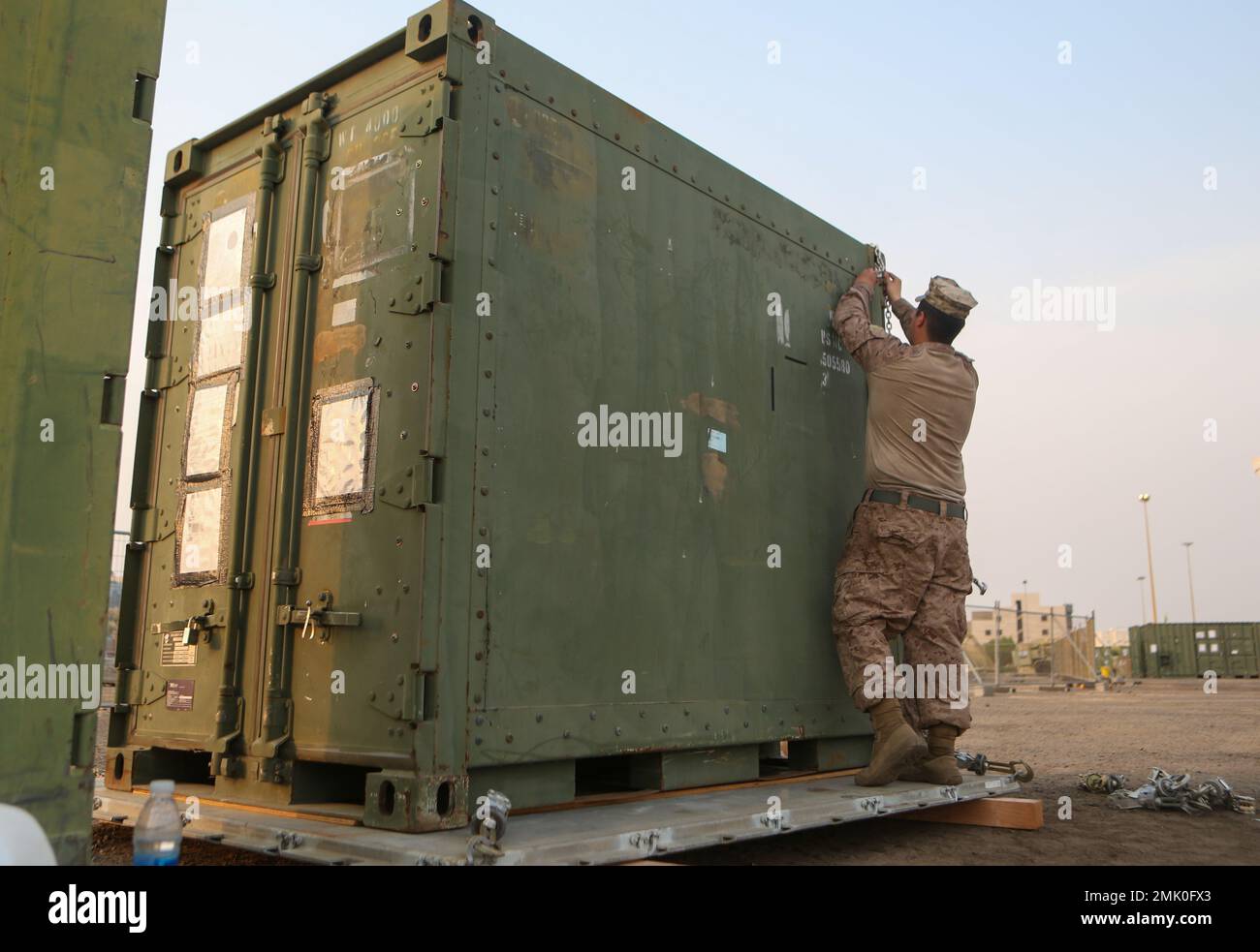U.S. Marine Corps Lance Cpl. Harbin Dilley, a logistics embarkation ...