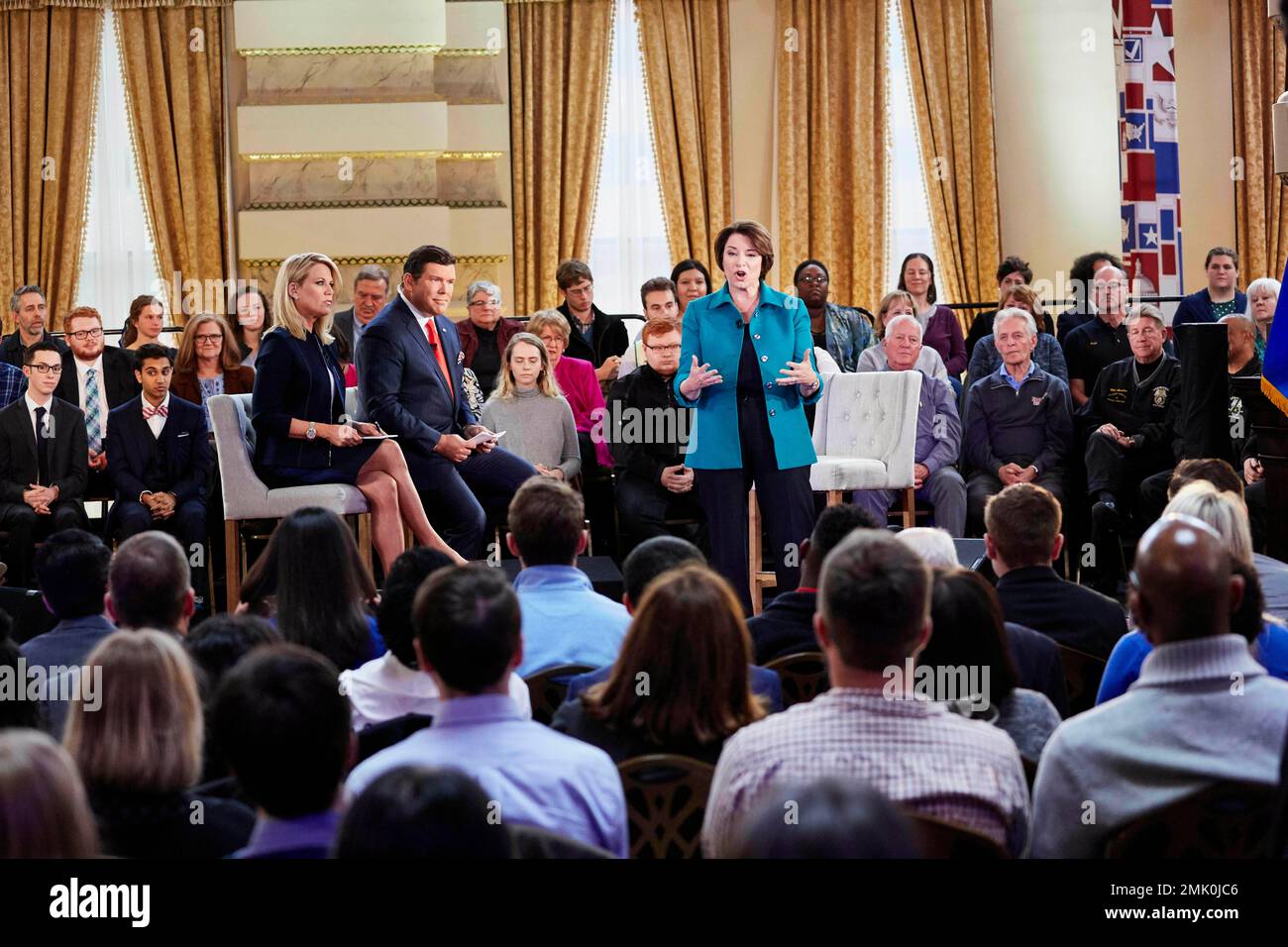 Democratic presidential candidate Sen. Amy Klobuchar, D-Minn., takes ...