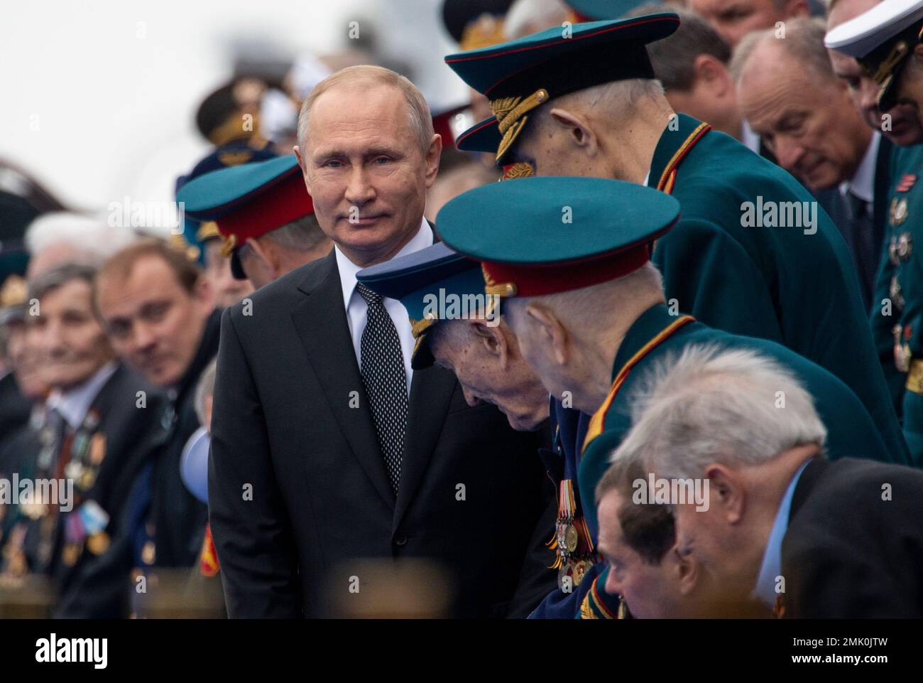 Russian President Vladimir Putin, center, arrives to attend the Victory ...