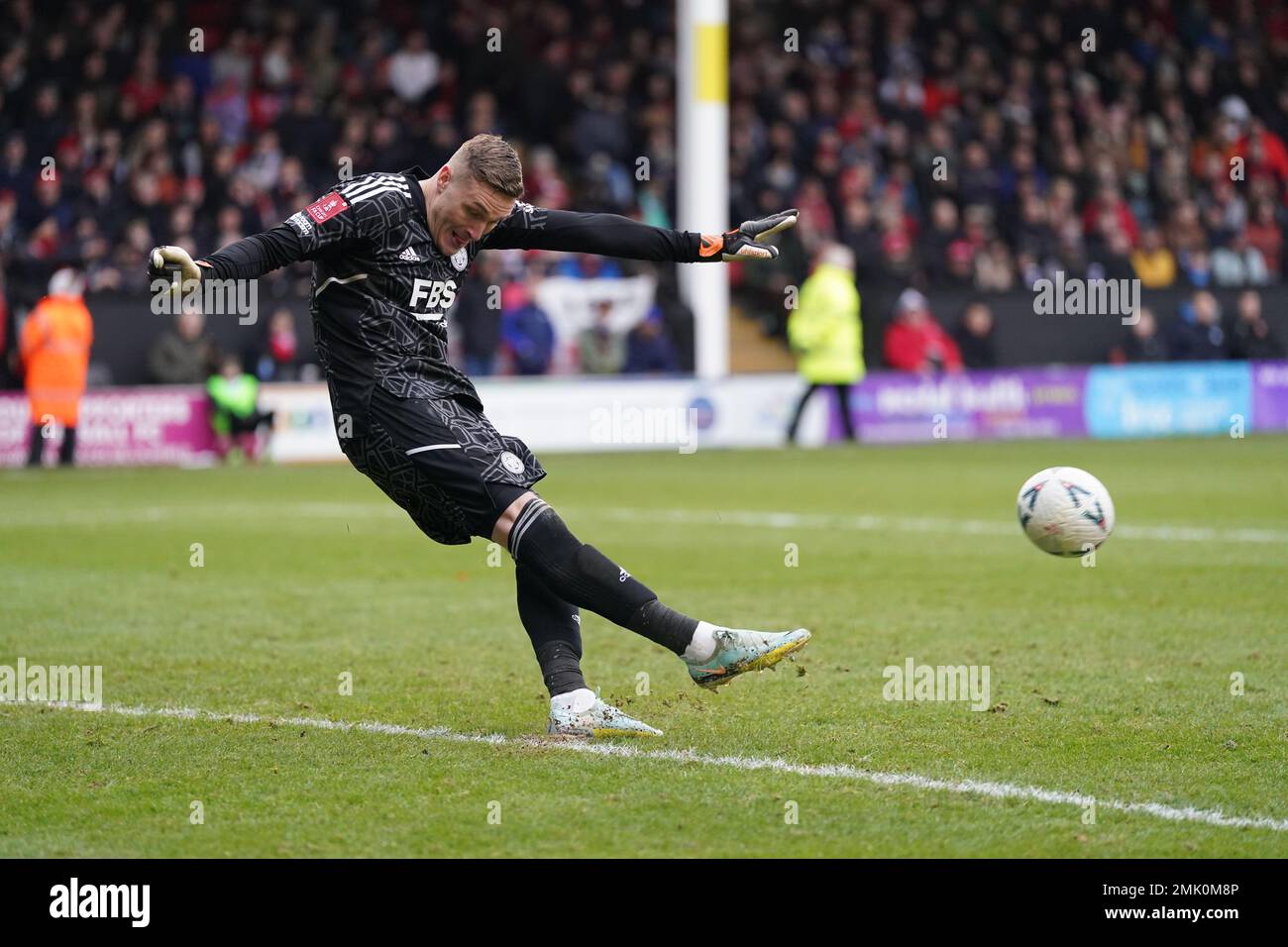 Leicester City goalkeeper Daniel Iversen in action during the Emirates ...