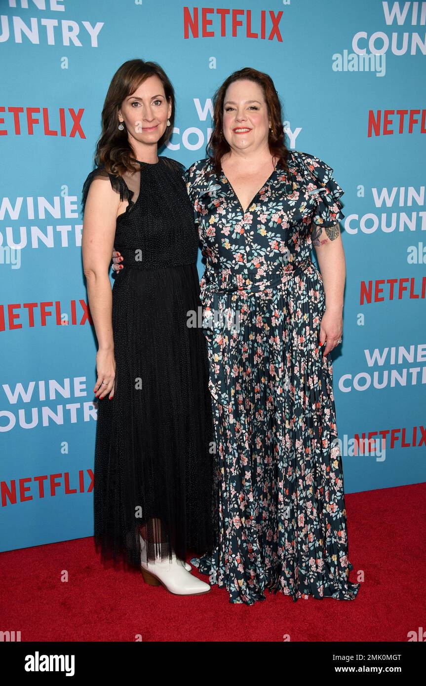 Writers Liz Cackowski, left, and Emily Spivey attend the premiere of ...