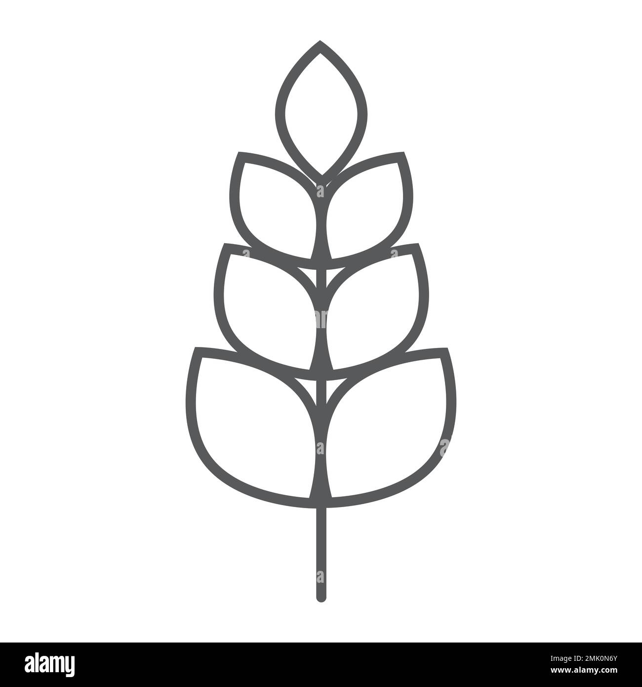 Wheat thin line icon, agriculture and farm, grain sign, vector graphics ...