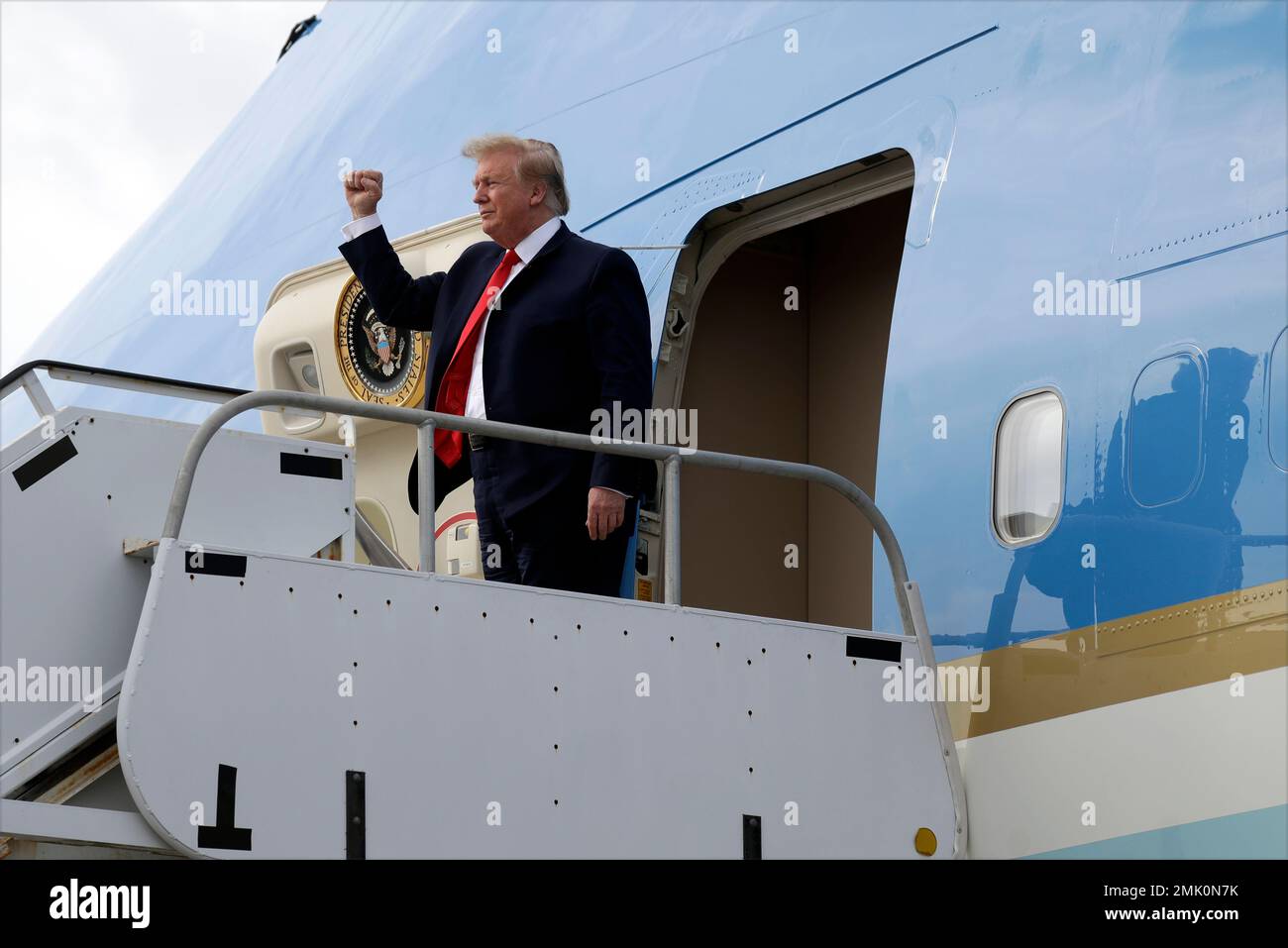 President Donald Trump arrives at Tyndall Air Force Base to view damage ...