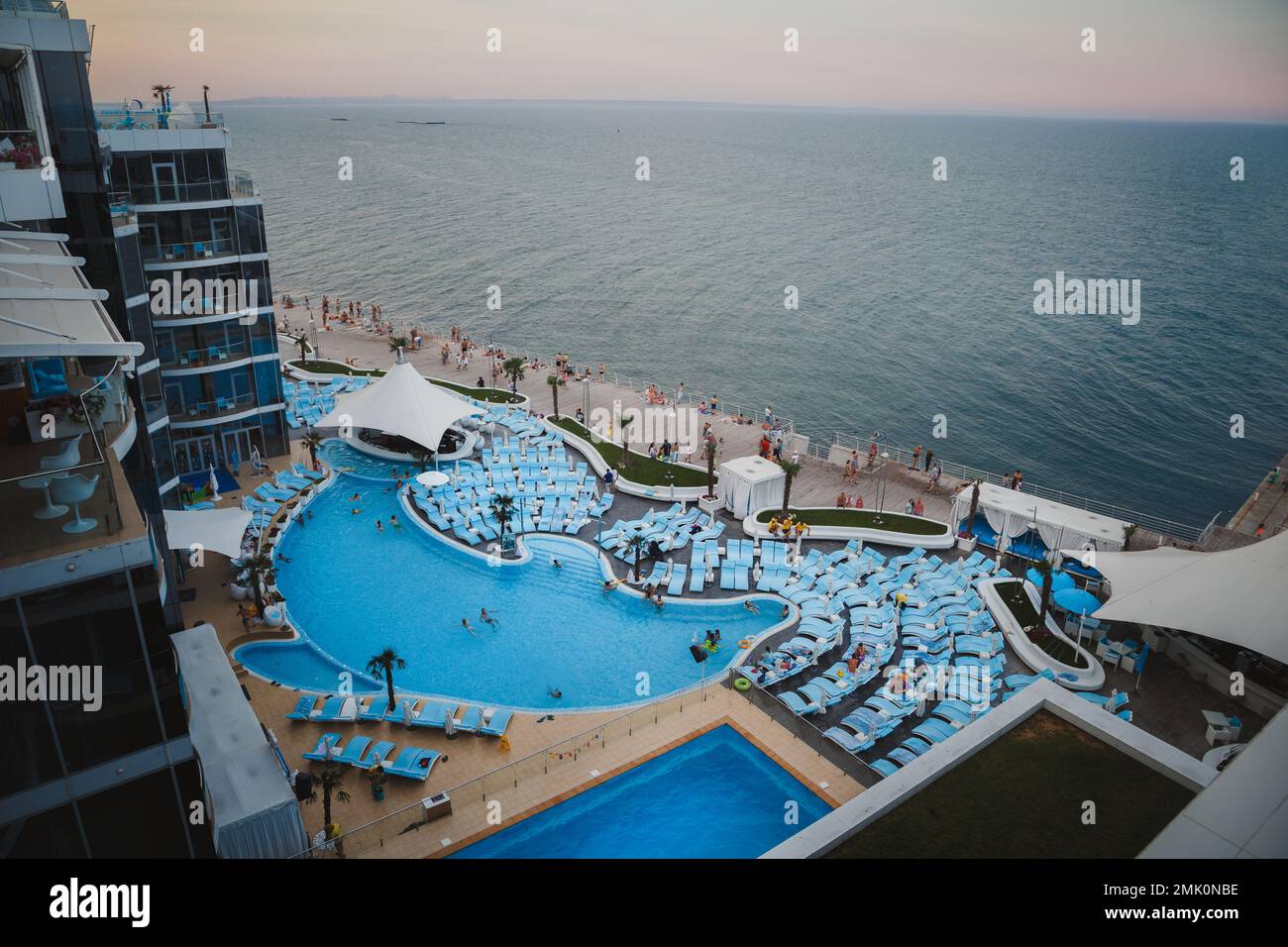 Odesa, Ukraine - July, 29 2015: Top view at open-air dolphin shaped ...