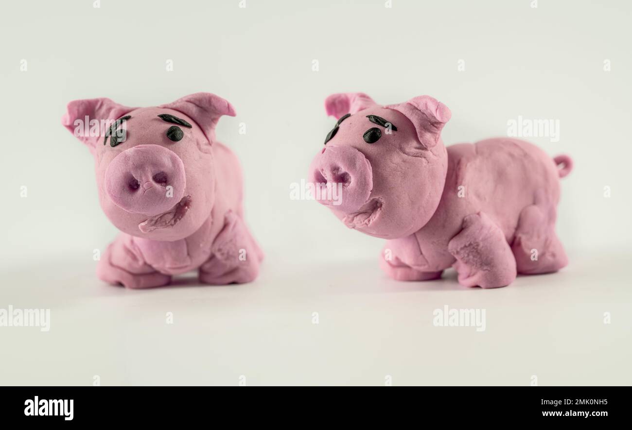 farm animal s craft models of a cute pigs with soft clay play dough non ...