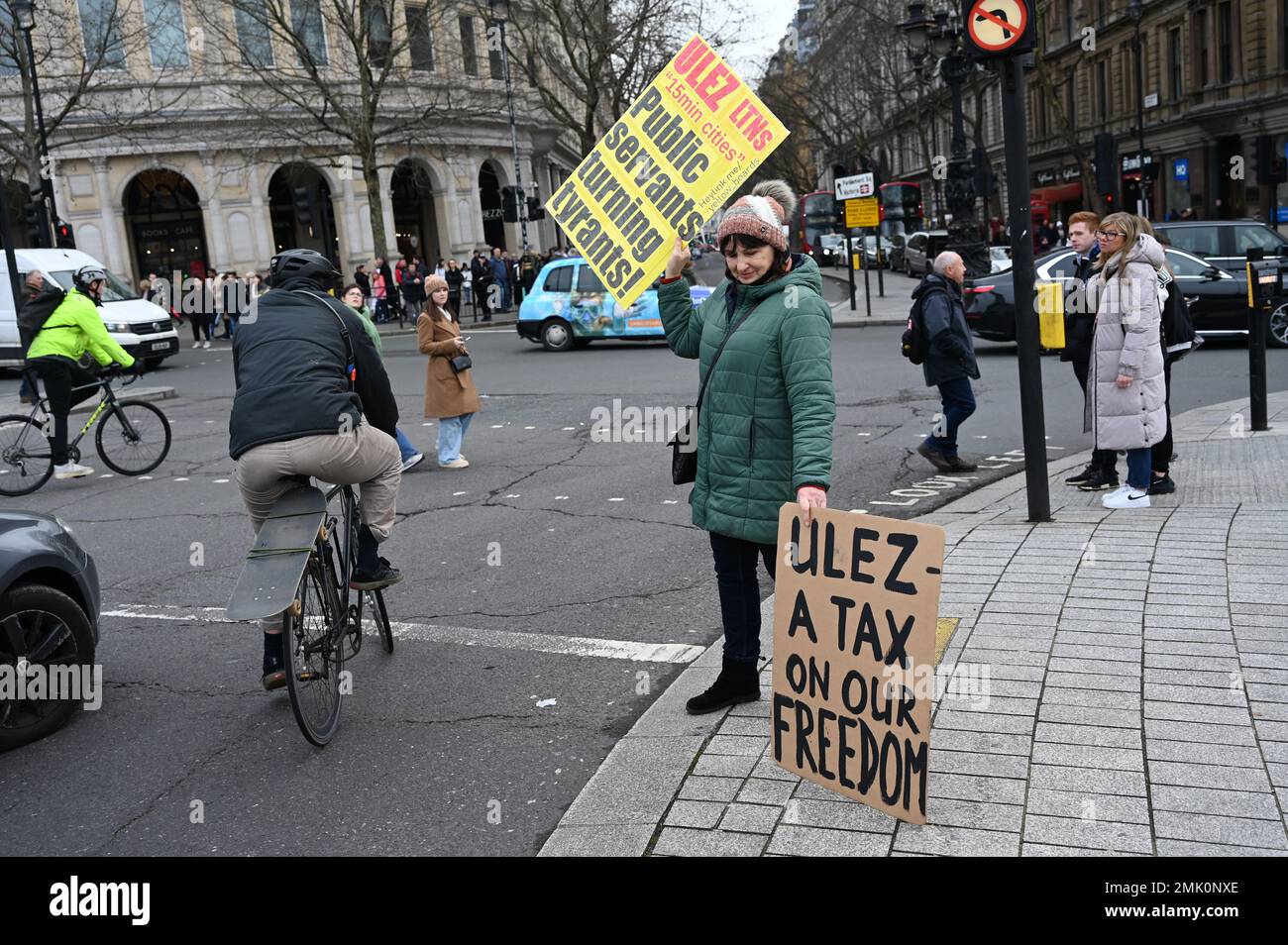 Trafalgar square, January 28 2023. London, UK. Hundreds of protesters ...