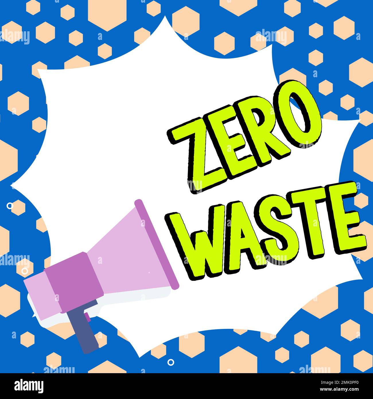 Conceptual display Zero Waste. Business concept industrial ...