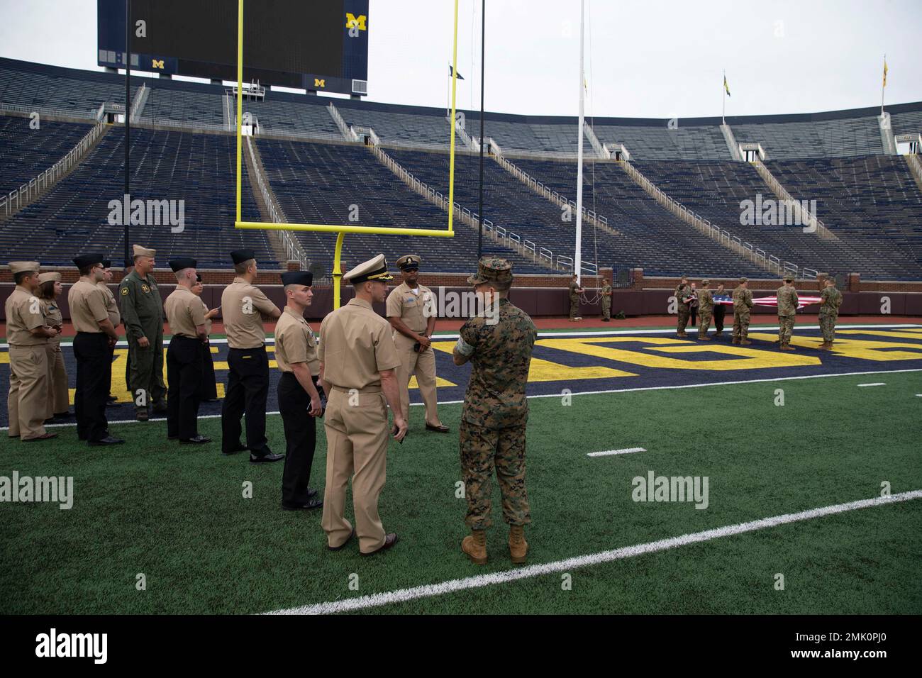 Sailors assigned to USS Gerald R. Ford (CVN 78) observe University of ...