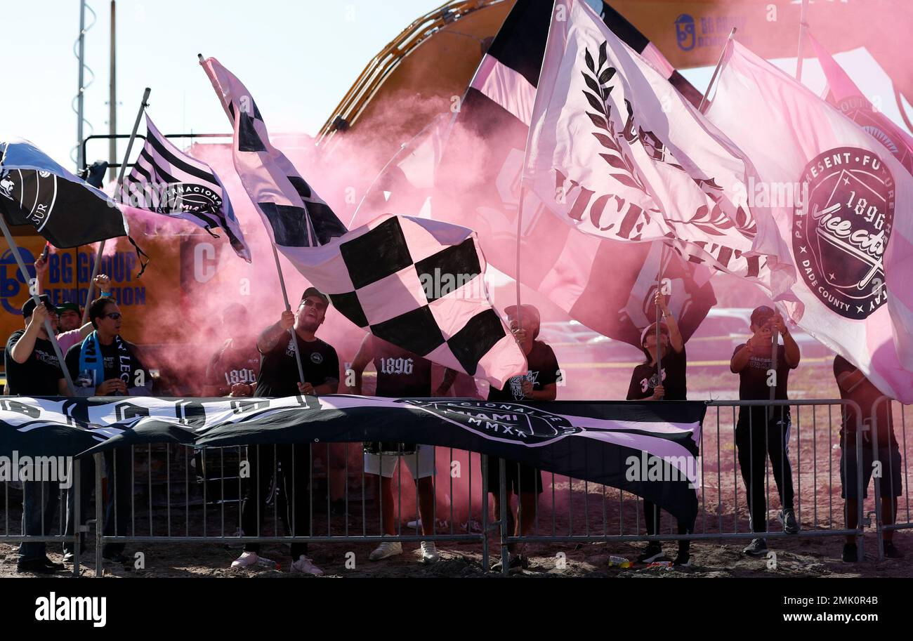 Supporters of Inter Miami CF chant and sing during a demolition ...