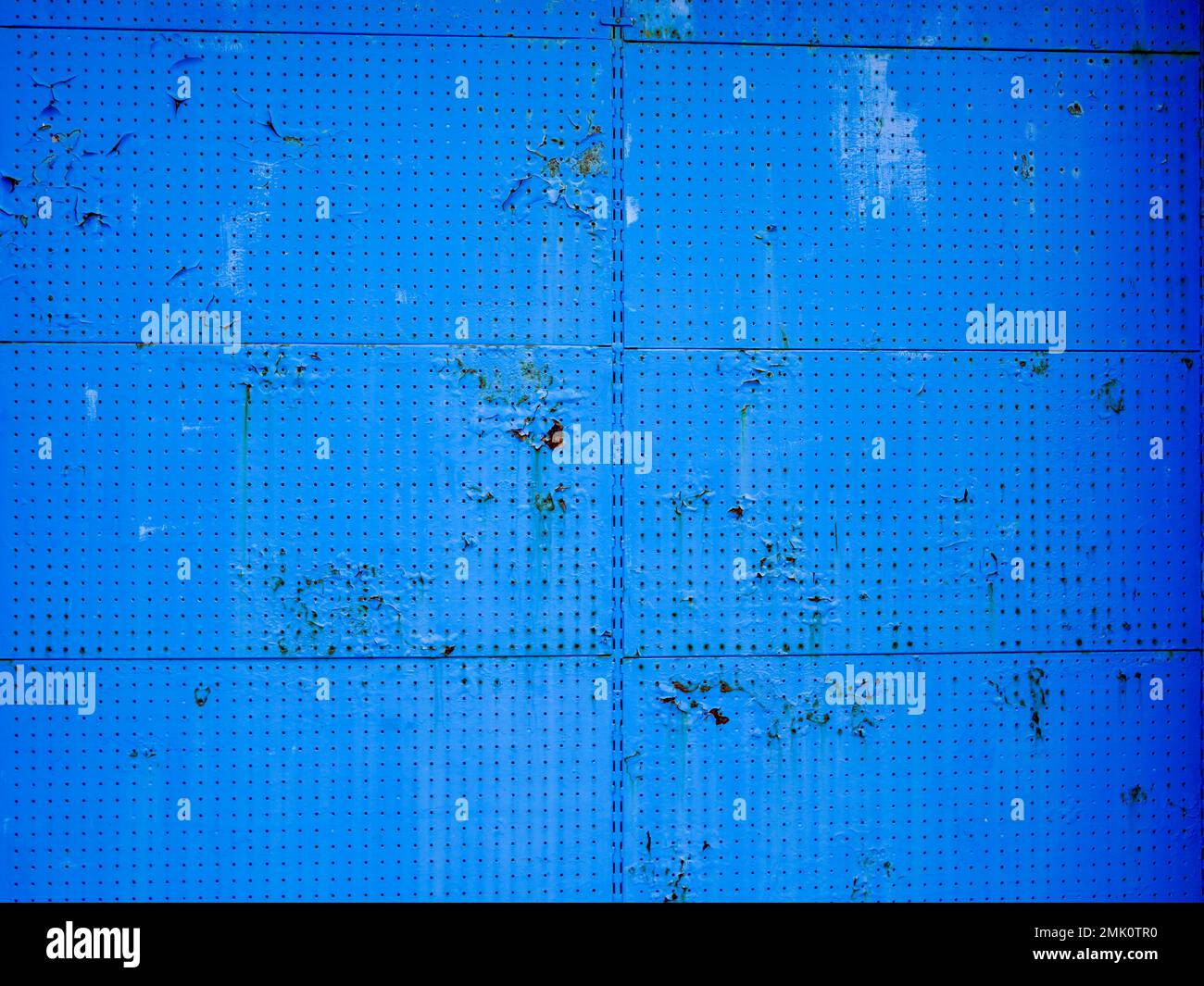 blue rusty steel rust metal paint perforated bottom panel old textured ...