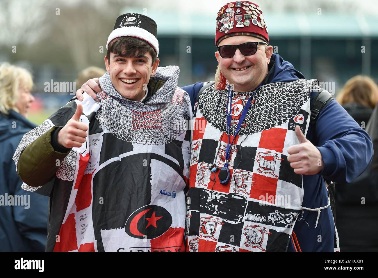 London, UK. 28th Jan, 2023. Saracens supporters before the Gallagher ...