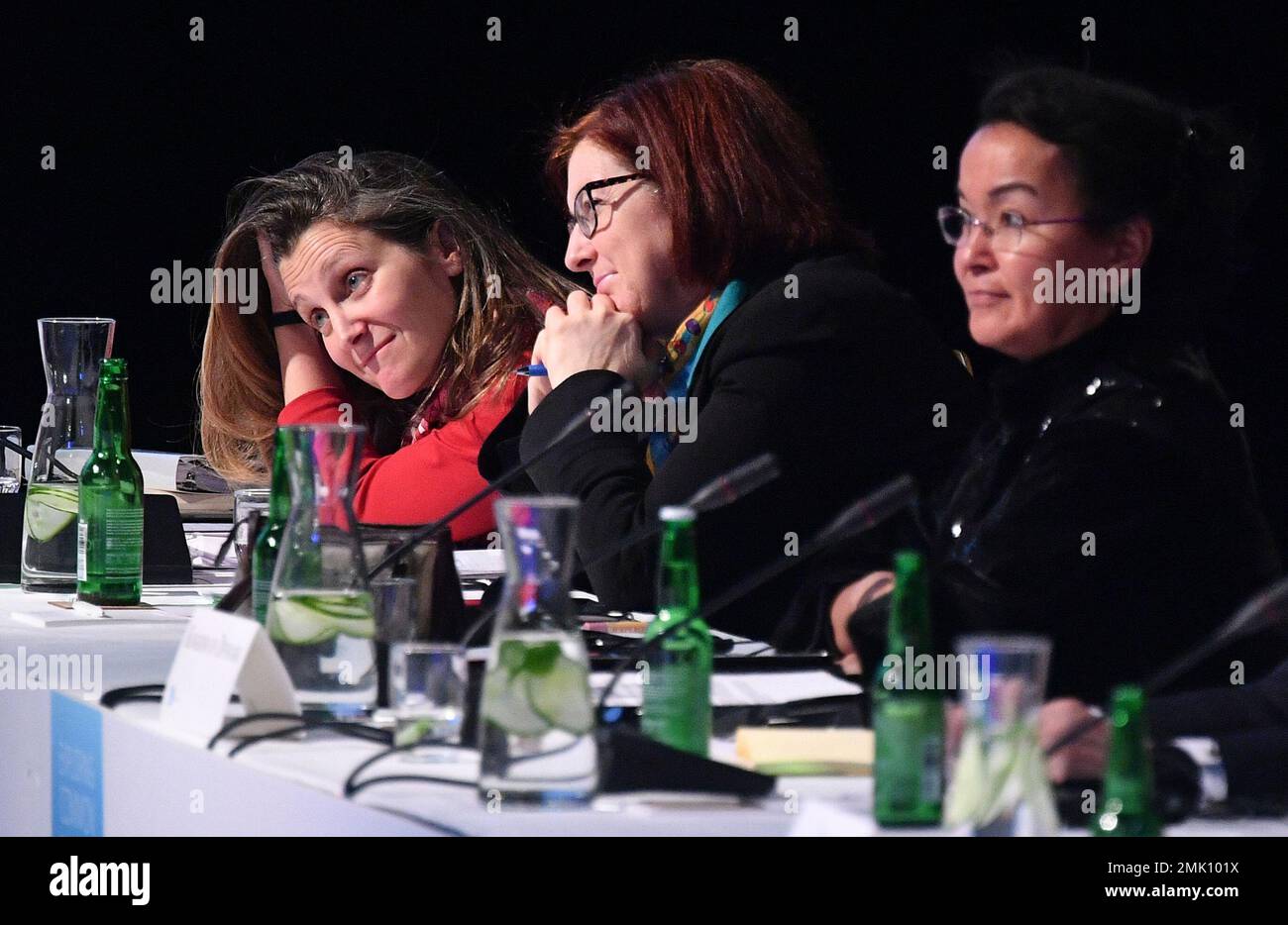 Canada's Foreign Minister Chrystia Freeland, left, attends the 11th ...