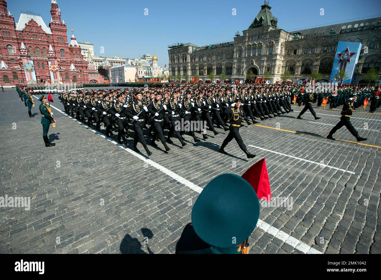 Russian soldiers march along Red Square during a rehearsal for the ...