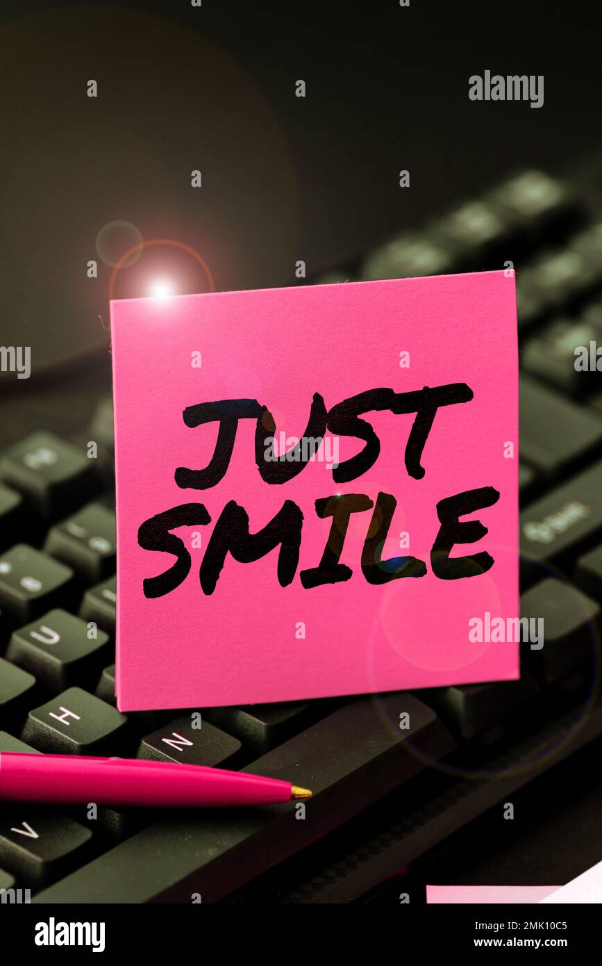 Writing displaying text Just Smile. Internet Concept assume a facial ... Writing displaying text Just Smile. Internet Concept assume a facial ...