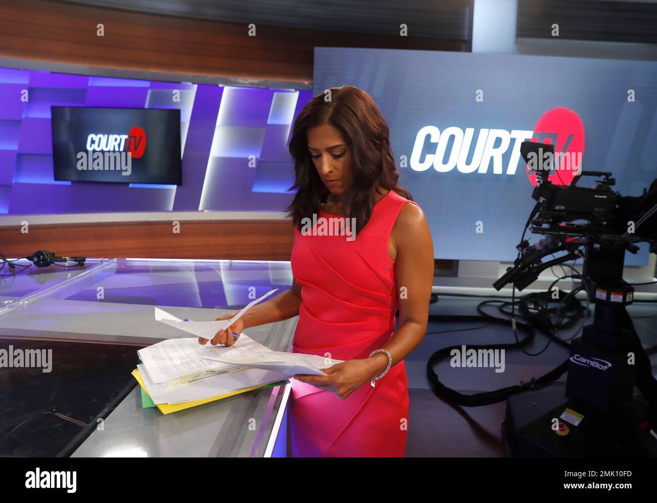 In this Thursday, May 2, 2019, photo, Court TV anchor Seema Iyer looks ...