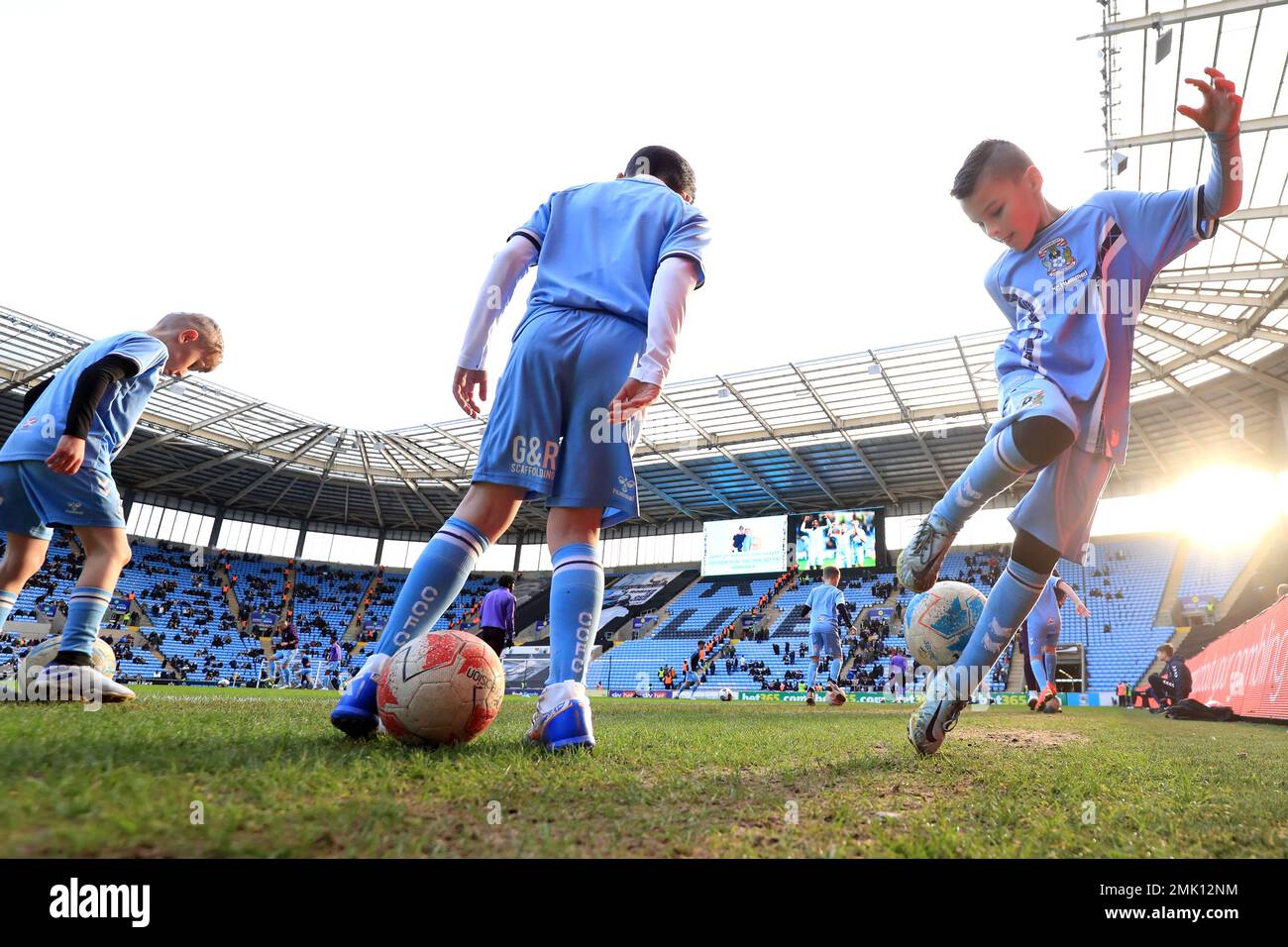 Coventry City mascots playing football before the Sky Bet Championship ...