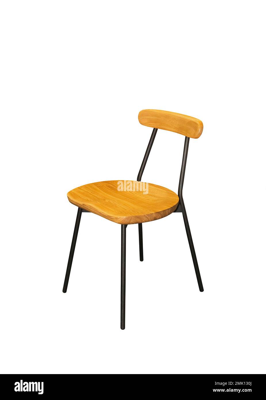 wooden chair at 45 degrees on white background. Interior element Stock ...