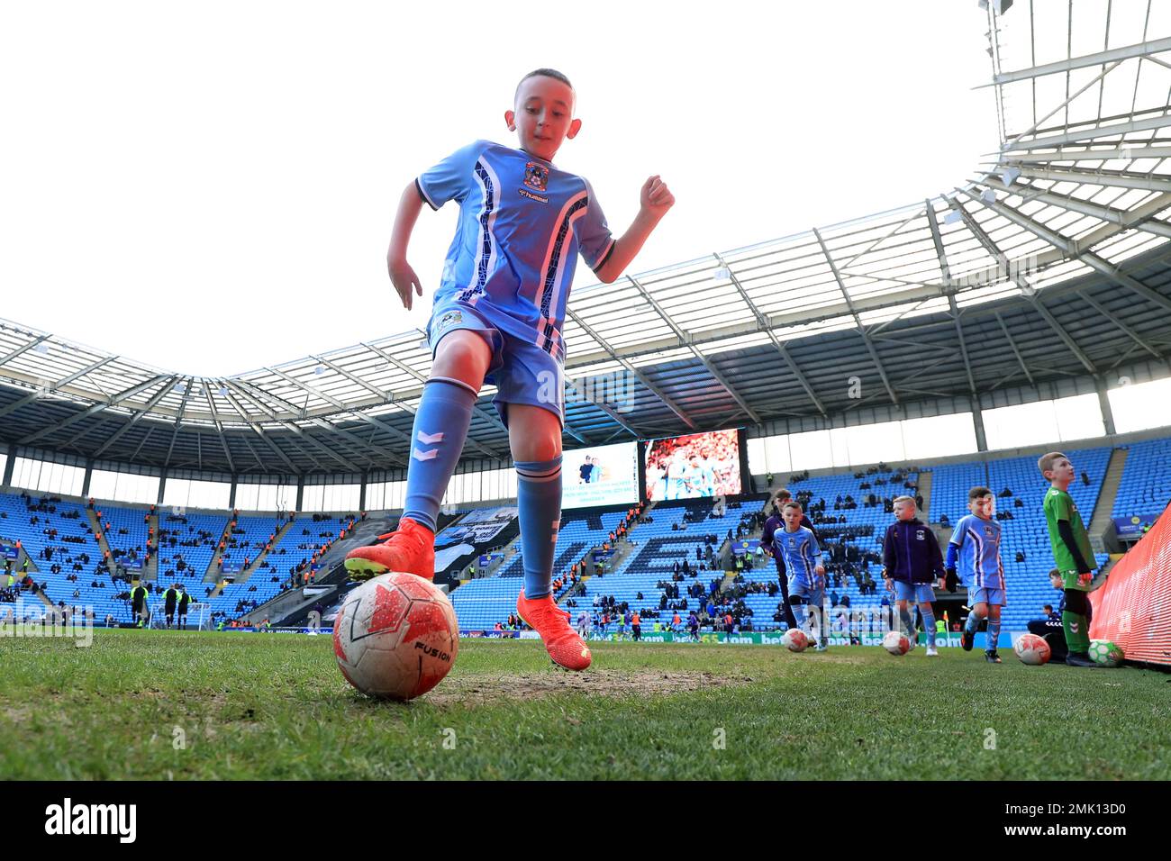 Coventry City mascots playing football before the Sky Bet Championship ...